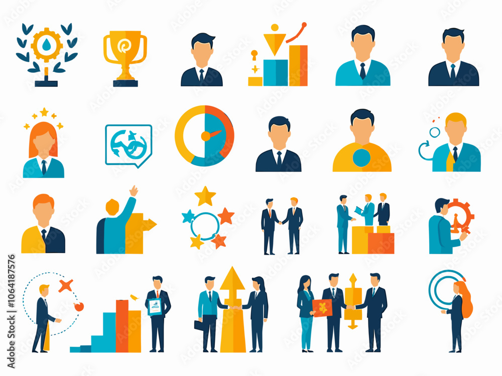 Succession planning icon collection set. Containing talent ...
