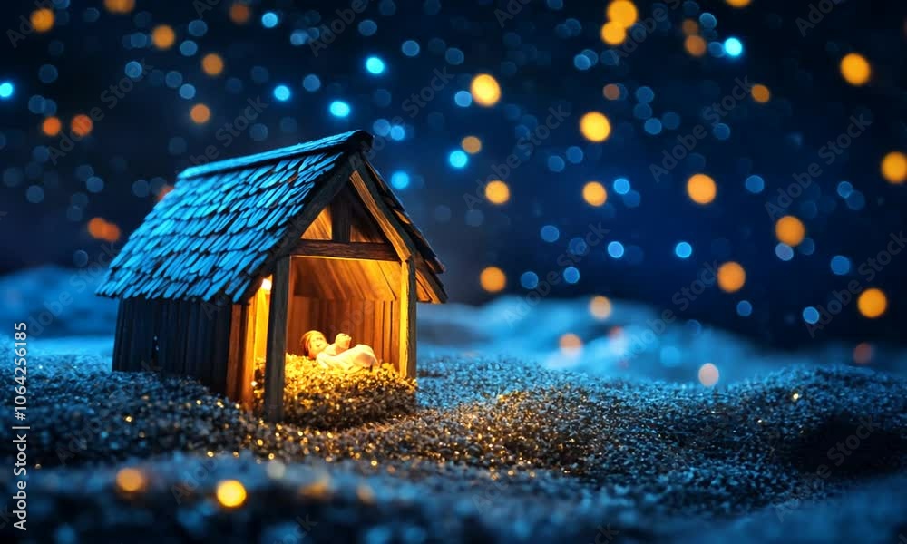 Nativity scene. Christian Christmas concept. Birth of Jesus Christ ...