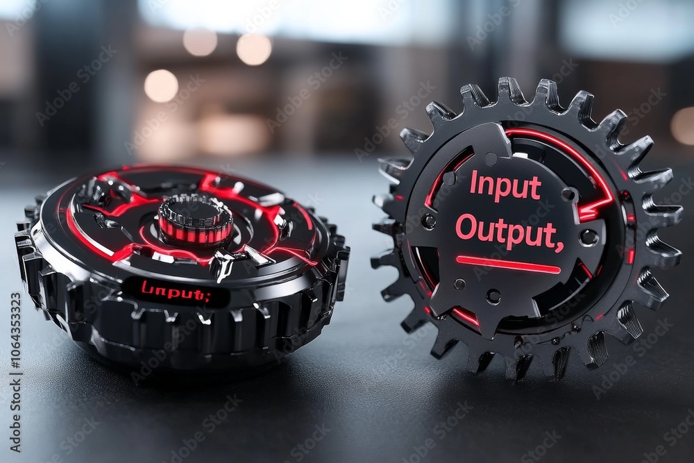 Diagram showing two gears of different sizes labeled with â€œInputâ ...