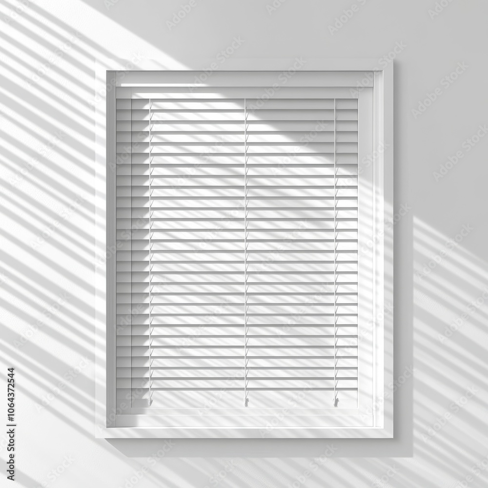 Realistic wall with gobo shadow. Window frame and blinds shadows cast ...