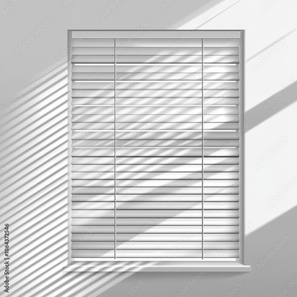 Realistic wall with gobo shadow. Window frame and blinds shadows cast ...