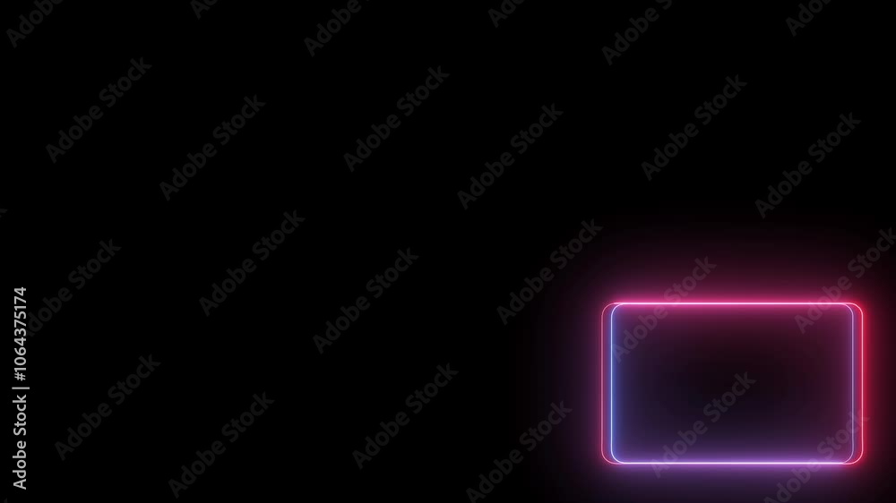 Neon glowing rectangular frame background motion graphic animation in ...