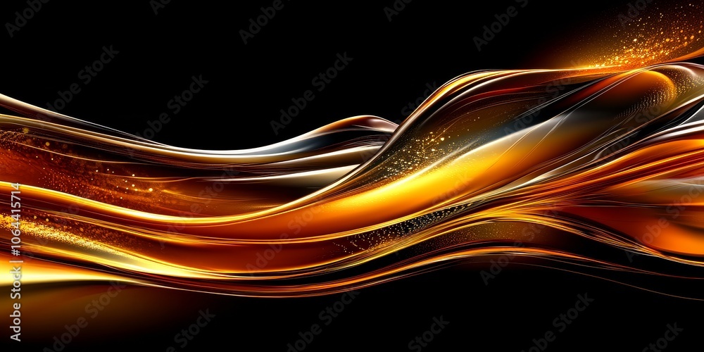Generative AI brings to life a luxurious golden wave effect in oil ...