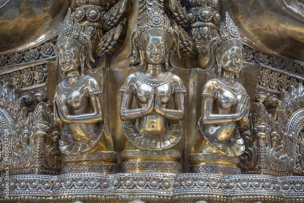 Metal Hindu god statue in new Siem Reap Angkor International airport in ...