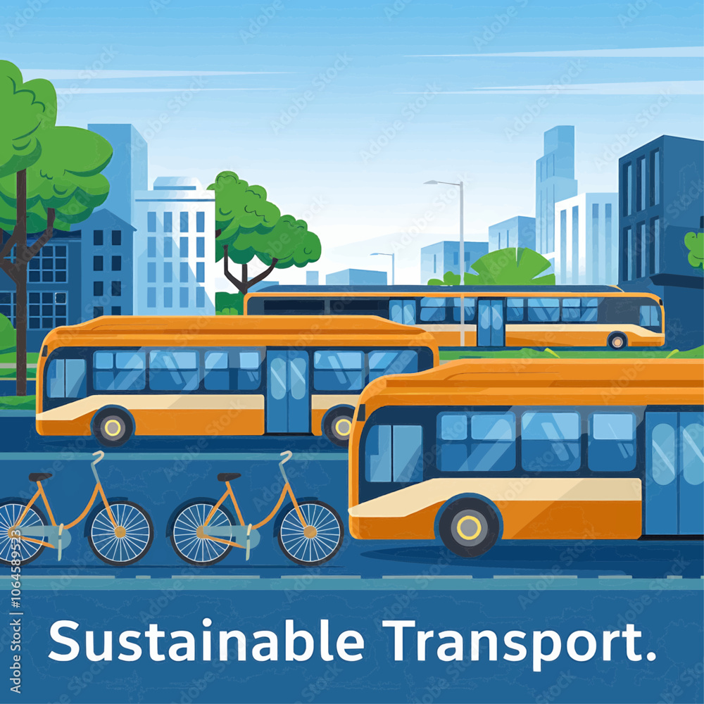 "Vector Design for World Sustainable Transport Day Featuring Buses and ...