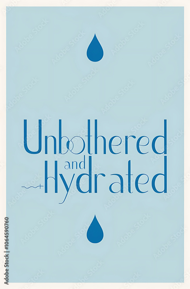 Fresh, minimal poster with the phrase “Unbothered and Hydrated” in ...