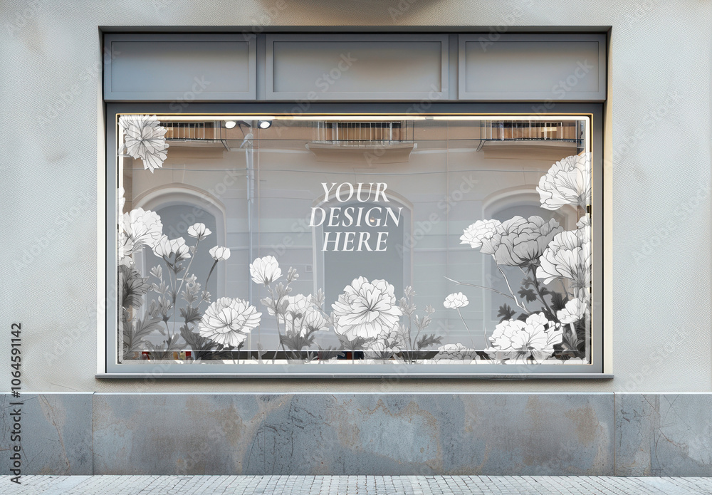 Storefront Glass Window display Mockup With Generative AI Stock ...