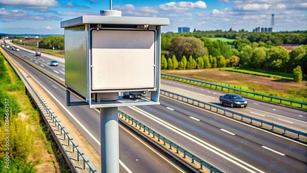 Radar panel used for monitoring speed on highways, speed detection ...
