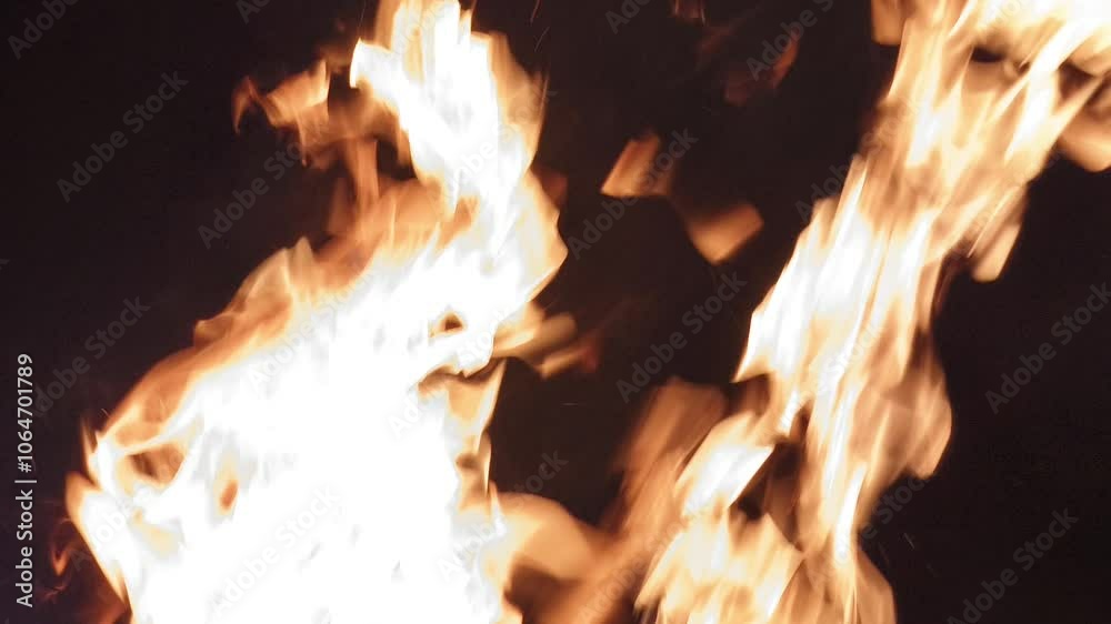 Fire and flame on black background. realistic fire isolated. burning ...