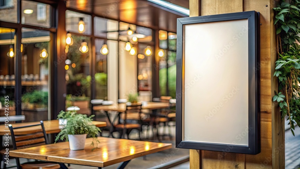 Photo & Art Print Lighted lightbox sign with menu at entrance of cafe ...