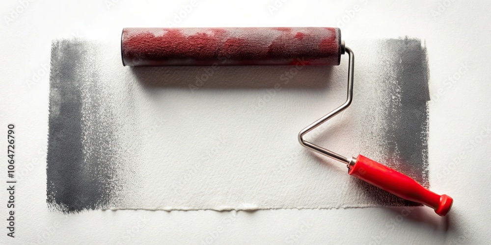 Ink roller creating textures on paper surface, ink, roller, paper ...