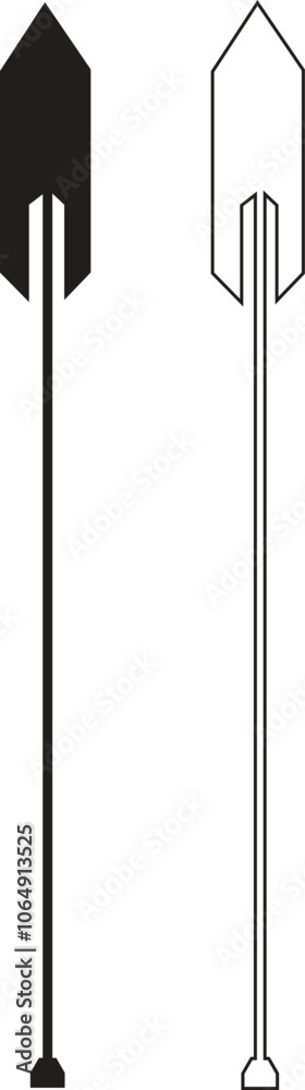 Spear icon set Indian sword knife, Viking weapons Spear Clipart handgun ...