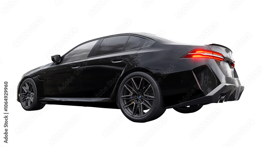 Germany, Berlin. November 04, 2024. BMW M5 G60 2024. Black sporty city ...