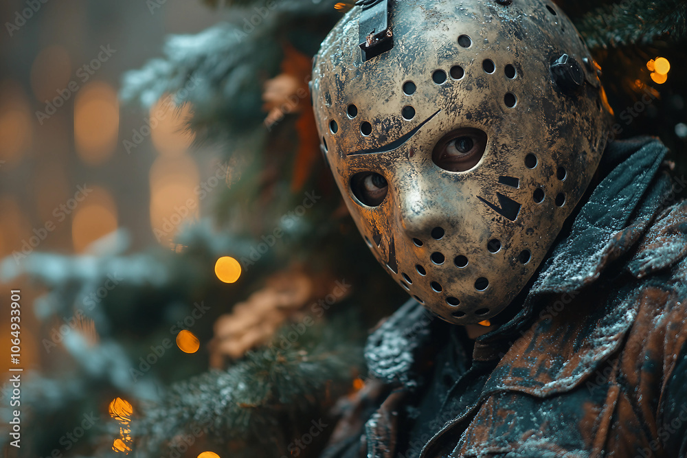 Photo & Art Print Generative AI image of a terrifying masked Christmas ...