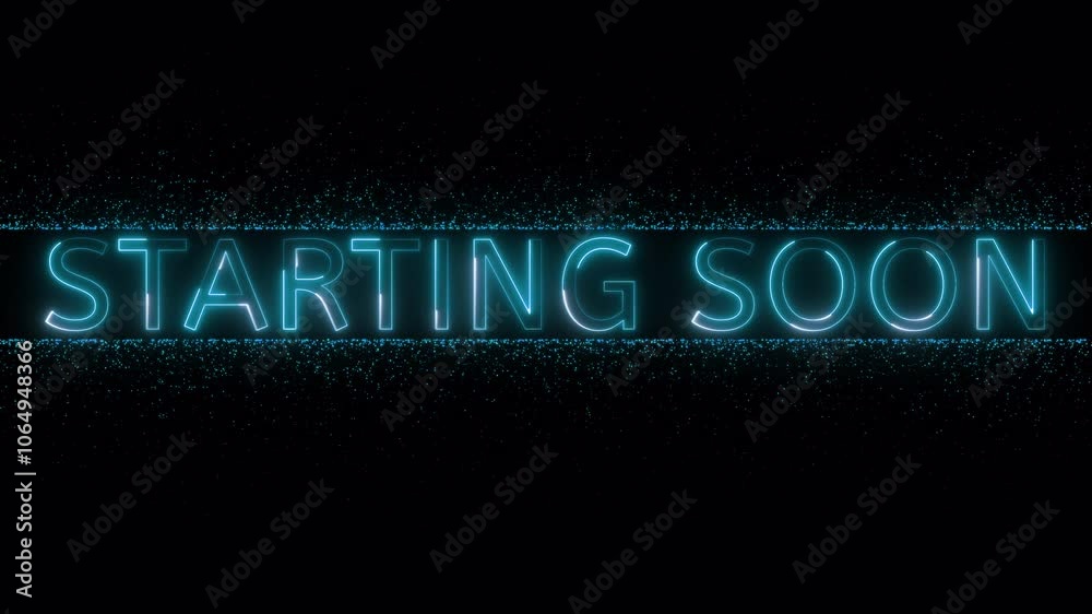 Stream starting soon neon text animation suitable for video live ...