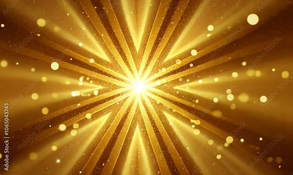 Shiny particles golden background with golden lights rays bokeh effect ...