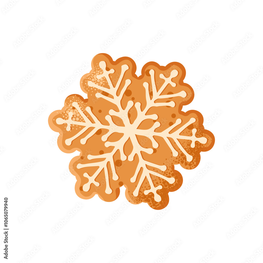 Gingerbread Snowflake shape cookie. Traditional Christmas baking with ...