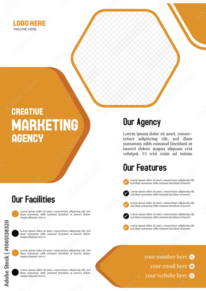 Modern Creative Marketing Agency Flyer Template with Bold Layout and ...