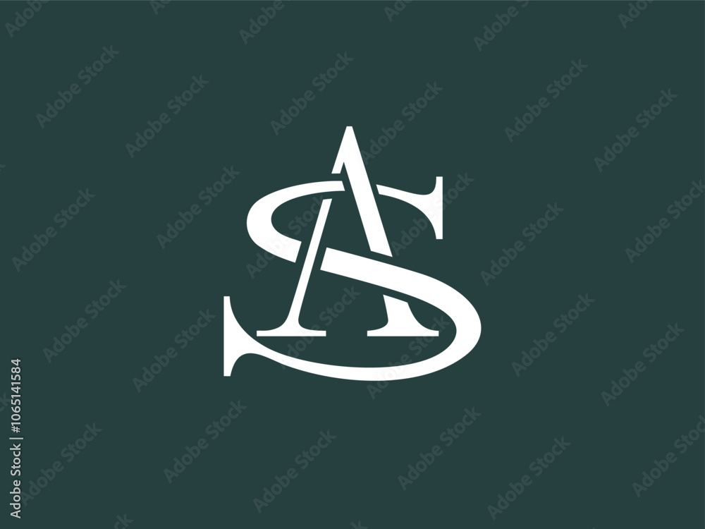 SA classic and unique modern serif letter monogram logo. Formed by two ...