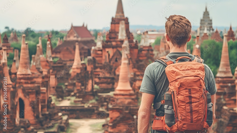 Ancient Ruins : Trekking. The trail leads to forgotten temples or ...