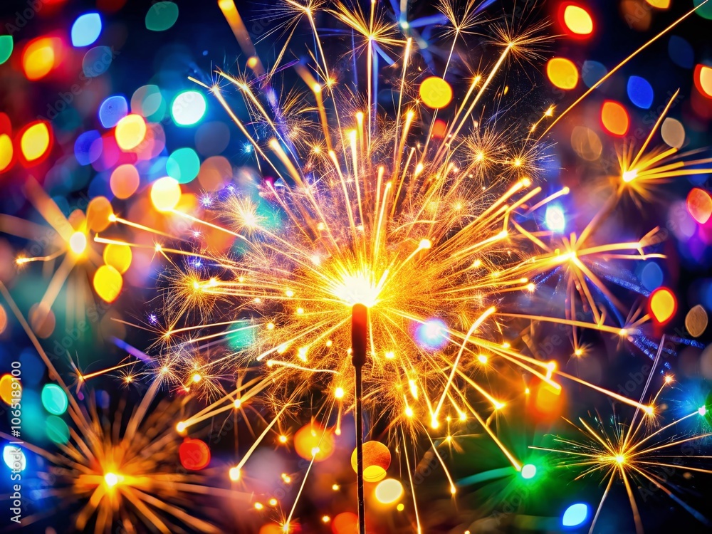 Fireworks Explosion Rule of Thirds New Year's Eve Colorful Sparkles ...