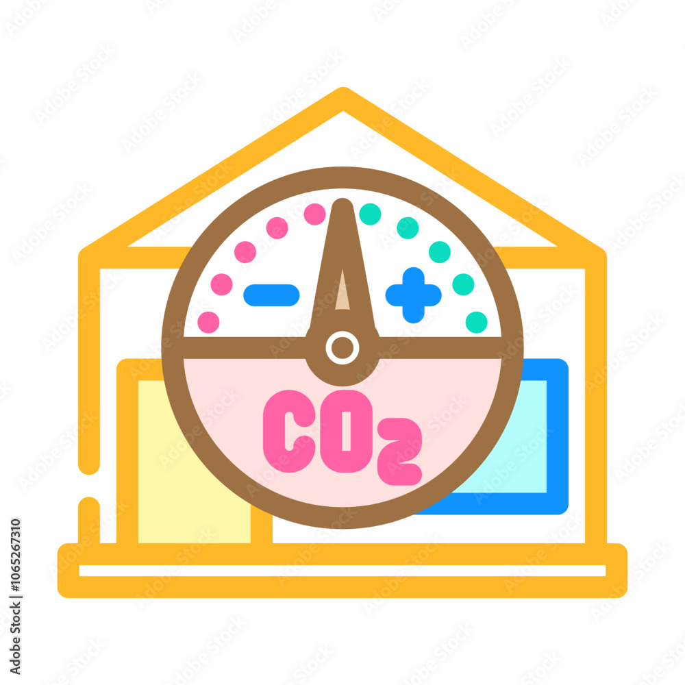 net zero energy building green color icon vector. net zero energy ...