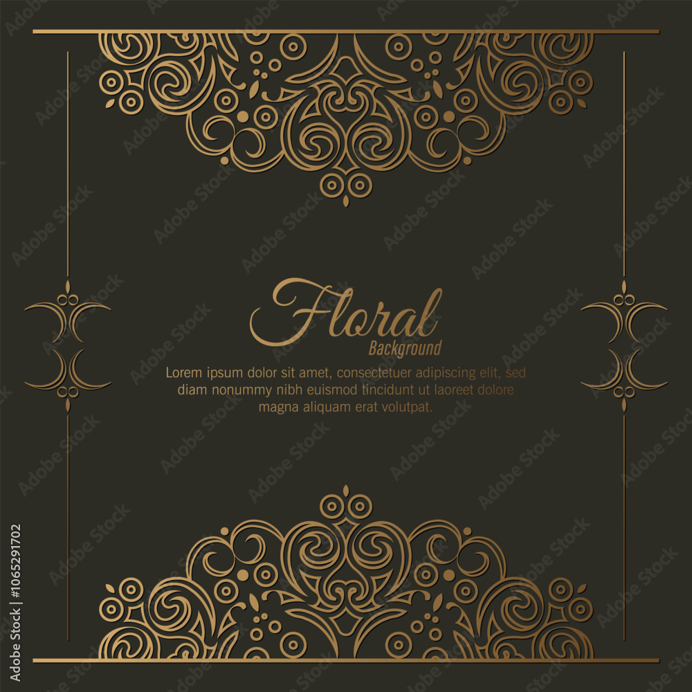 Luxury gold decorative floral frame background Stock Vector | Adobe Stock