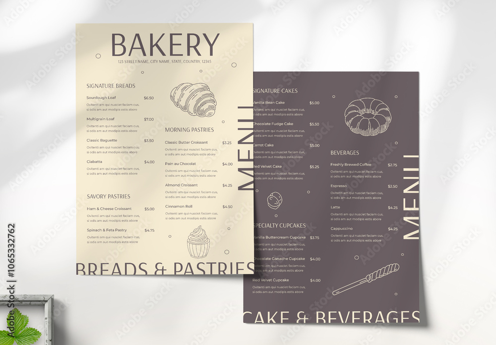 Bakery Menu Flyer Template Layout Stock Template | Adobe Stock