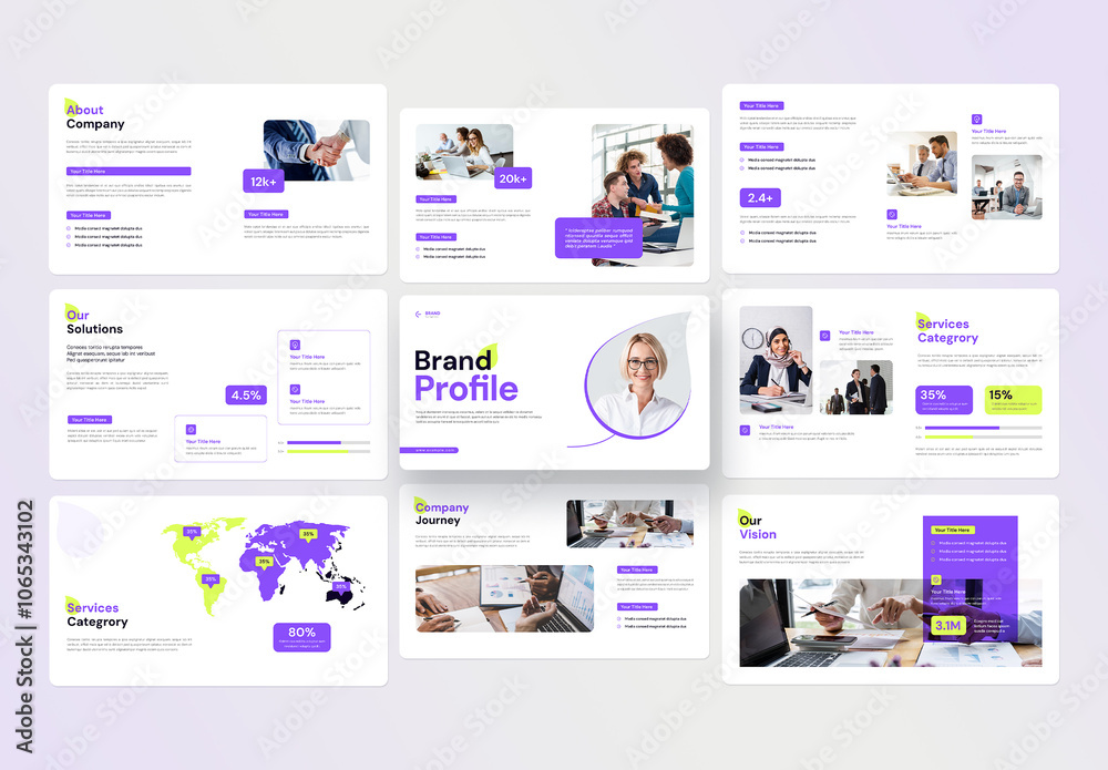 Brand Company Profile Presentation Layout Stock Template | Adobe Stock