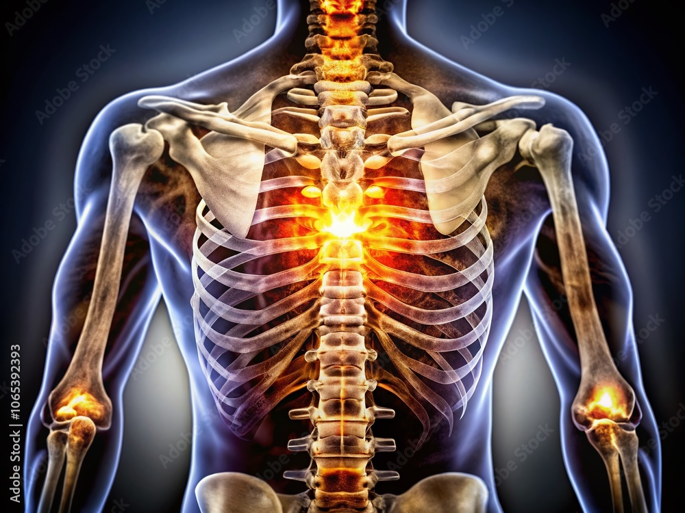 Detailed X-Ray Image of Inflamed Vertebrae for Diagnostic Clarity in ...