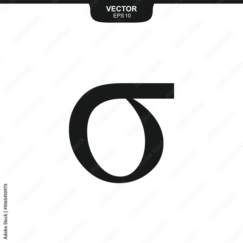 Photo & Art Print Sigma lowercase symbol, third letter of the Greek ...