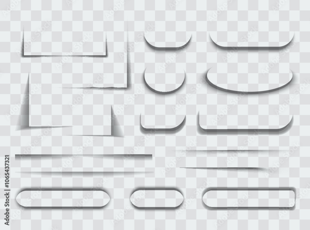 Square and rectangle box shadow effects. Realistic overlay and ...