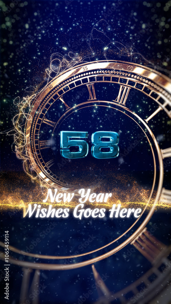 New Year Countdown with New Year and Christmas Wishes. Vertical Stories ...
