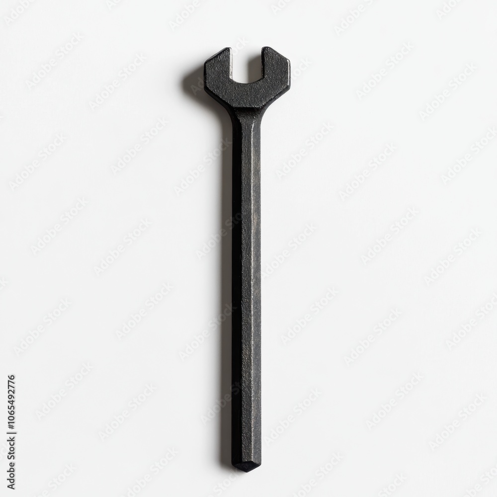 A single Allen wrench (hex key) in black steel, positioned to highlight ...