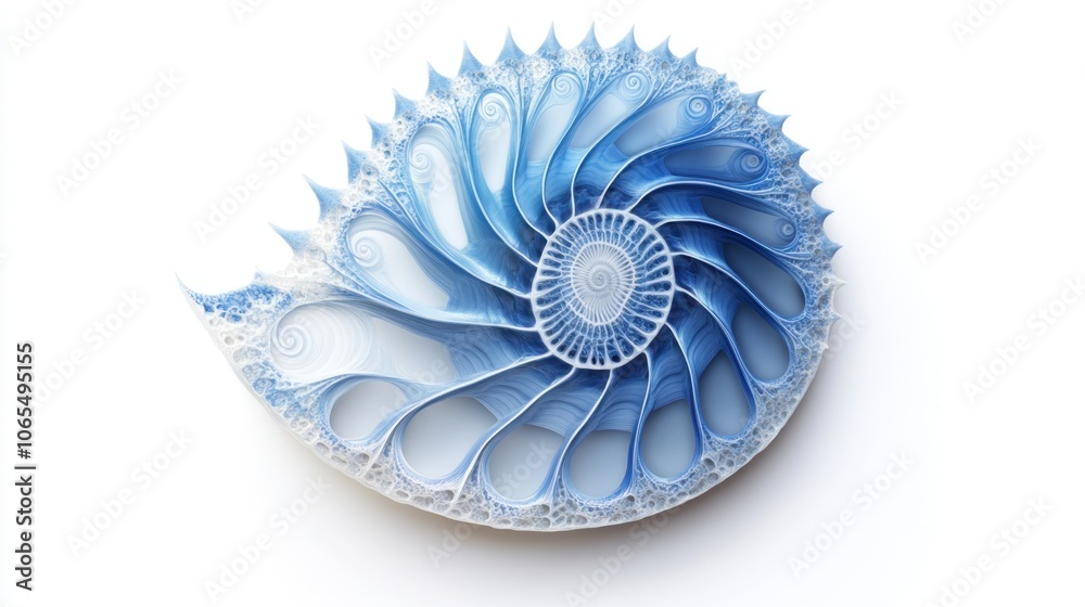 Golden Ratio: Slate blue spirals following the Fibonacci sequence on a ...