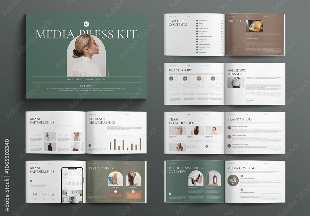 Media Press Kit Magazine Layout Design Template Landscape Stock ...