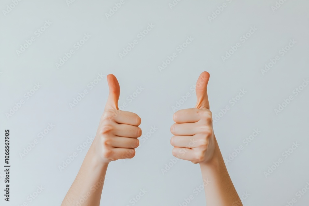 The image shows two hands extending their thumbs upward, symbolizing ...
