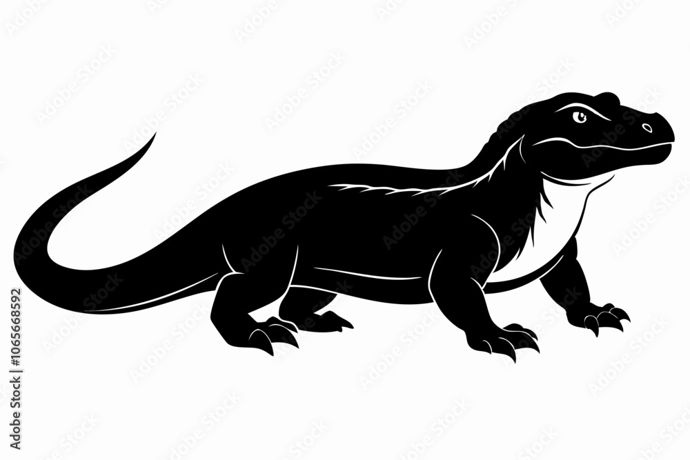 Komodo Dragon Animal Wildlife Silhouette ,cute Komodo dragon vector ...