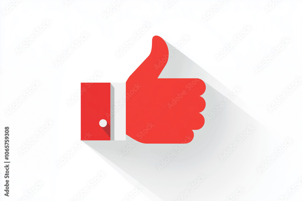 thumbs up sign with a red circle around it. The thumbs up sign is a ...