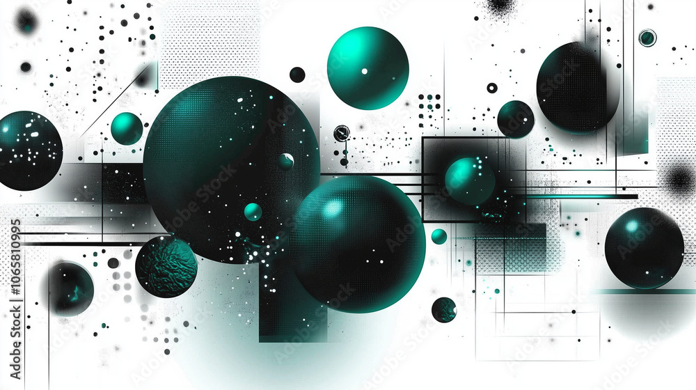 Abstract geometric shapes that appear to float in the air, levitation ...