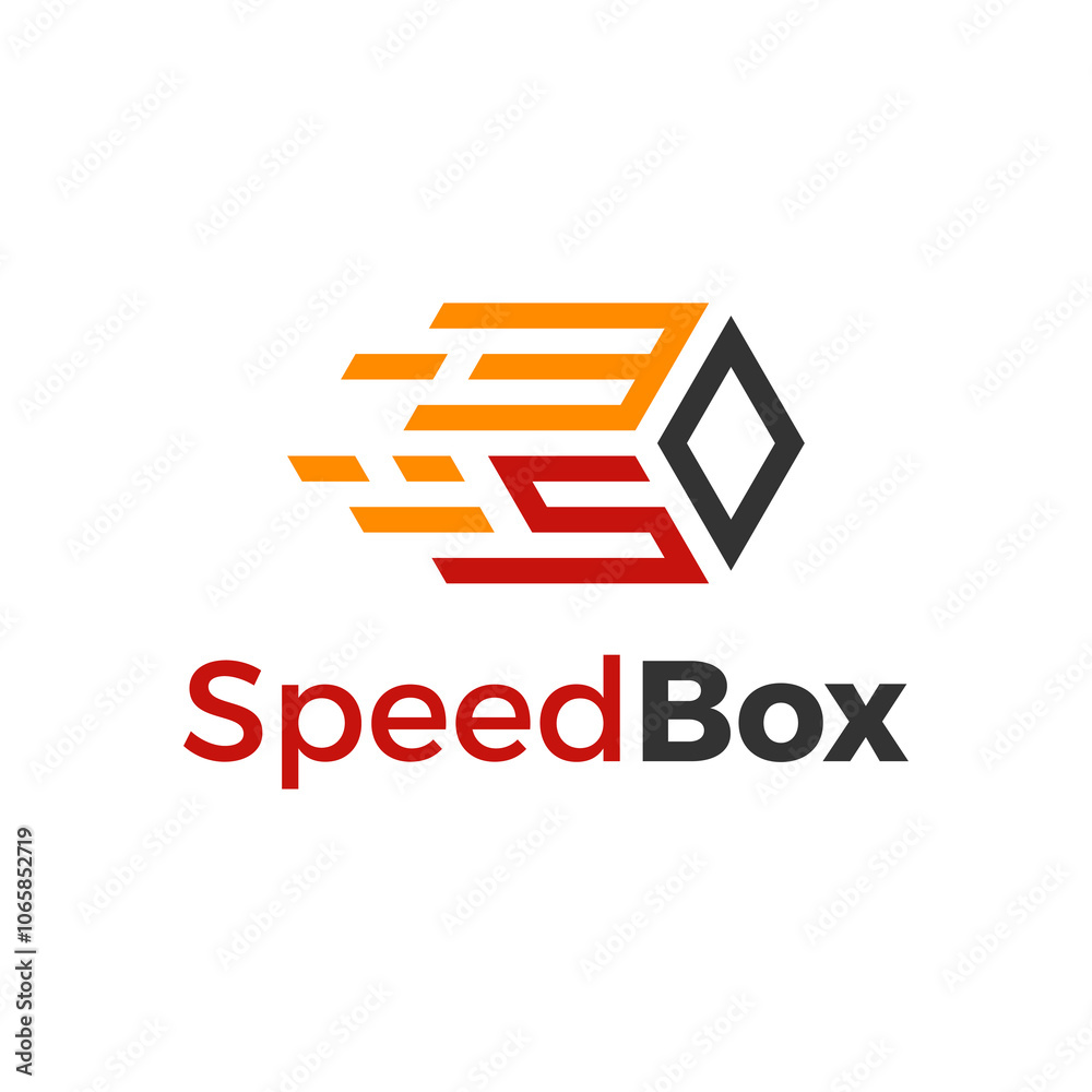 business logo design look like letter e, s, and o, showing a speedbox ...