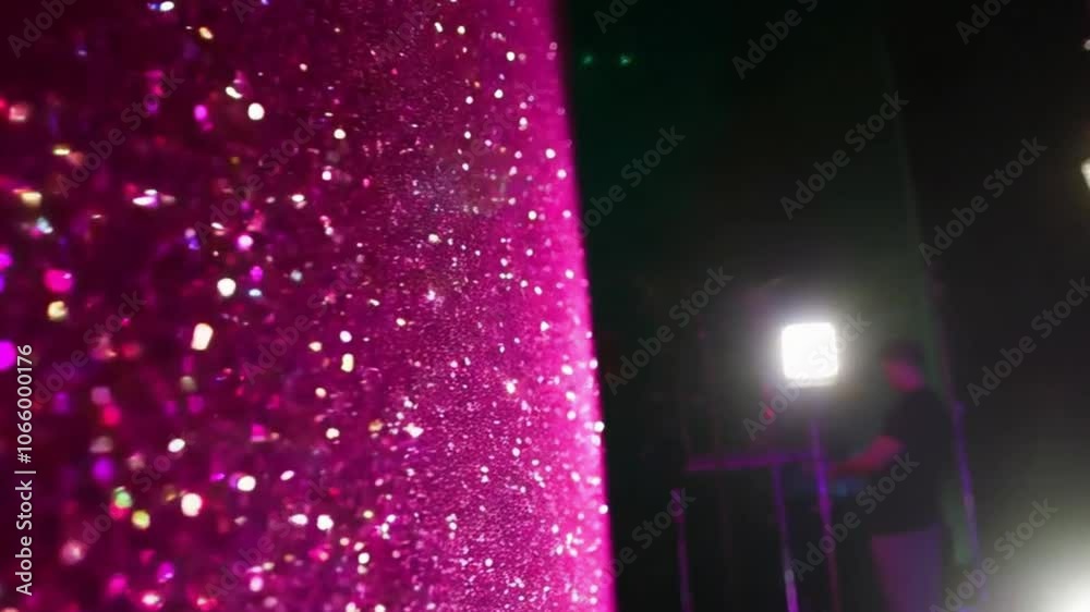 Pink glitter background in ultra-slow motion at 1000fps, filmed with a ...