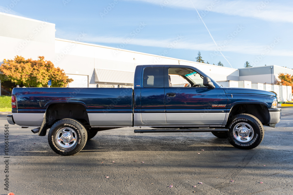 Portland, OR, USA - Oct 31, 2020 - 2000 Dark Blue Dodge Ram 2500 ...