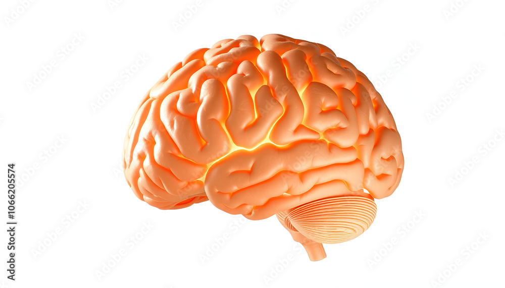 Anatomical image of the human brain creative background. The concept of ...