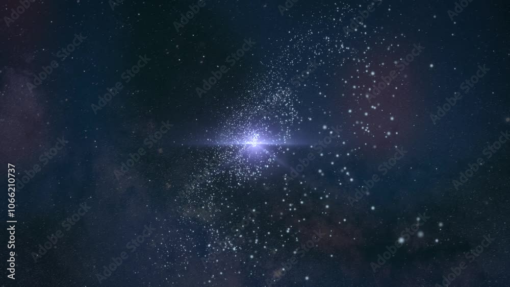 3D galaxy slowly drifting away with twinkling stars in deep space, 4K ...