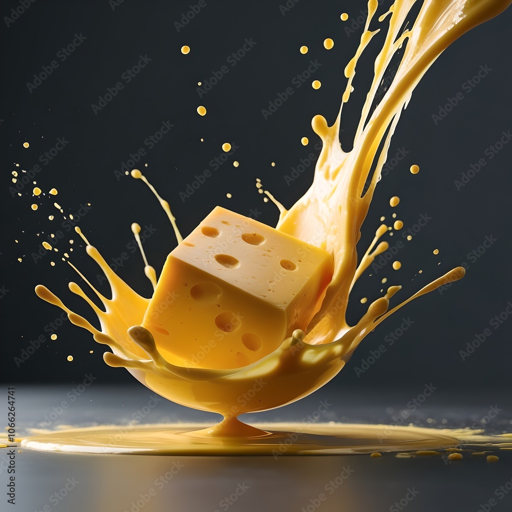 Dynamic Cheese Splash Effect with vivid details and smooth texture, for ...