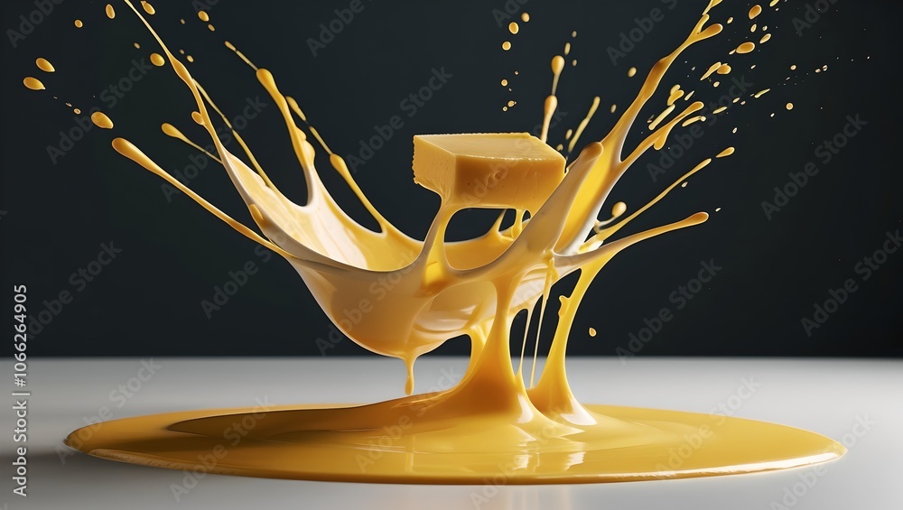 Dynamic Cheese Splash Effect with vivid details and smooth texture, for ...