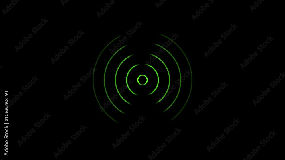 Radio waves background animation and Expanding graphics. Radio wave ...