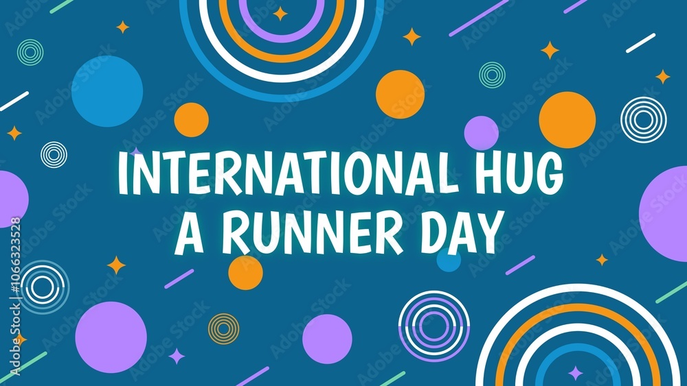 International Hug a Runner Day national holiday horizontal wide banner ...