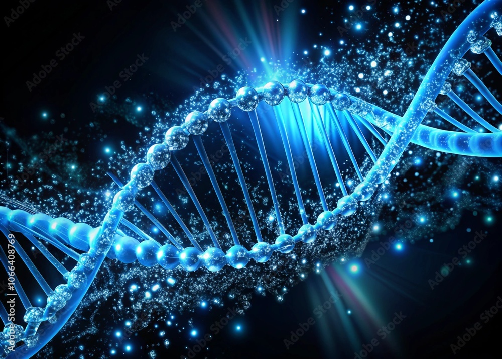 DNA helix pattern on a black backdrop showing the spiral molecular ...